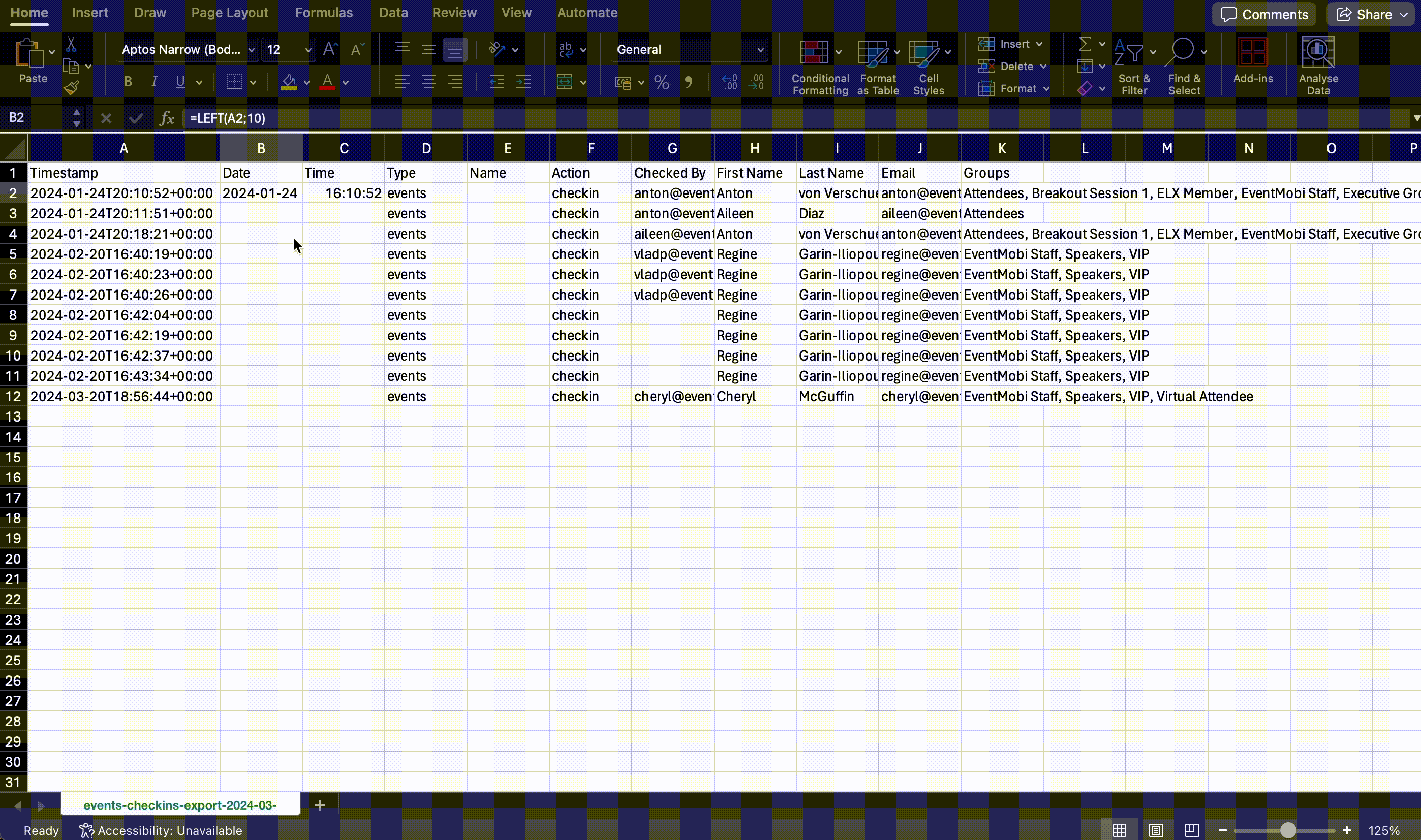Converting Time Zones in Excel