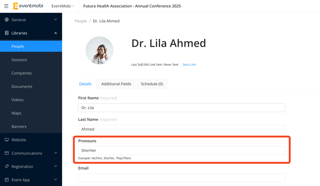 Adding Pronouns to People Profiles