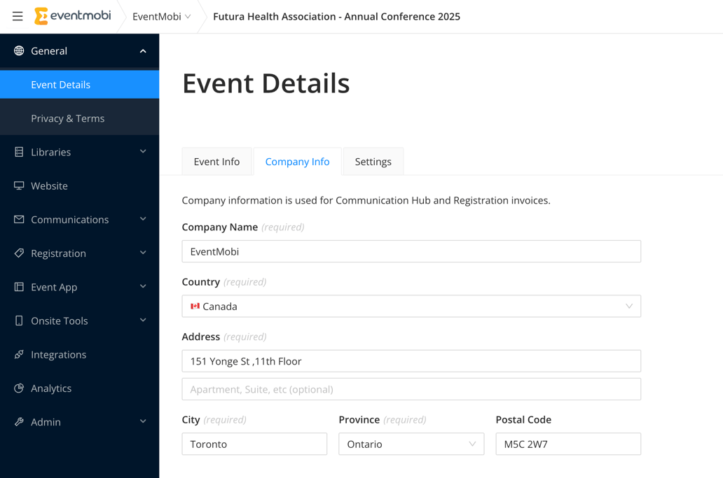 Event Details: Setting Up Key Event Information