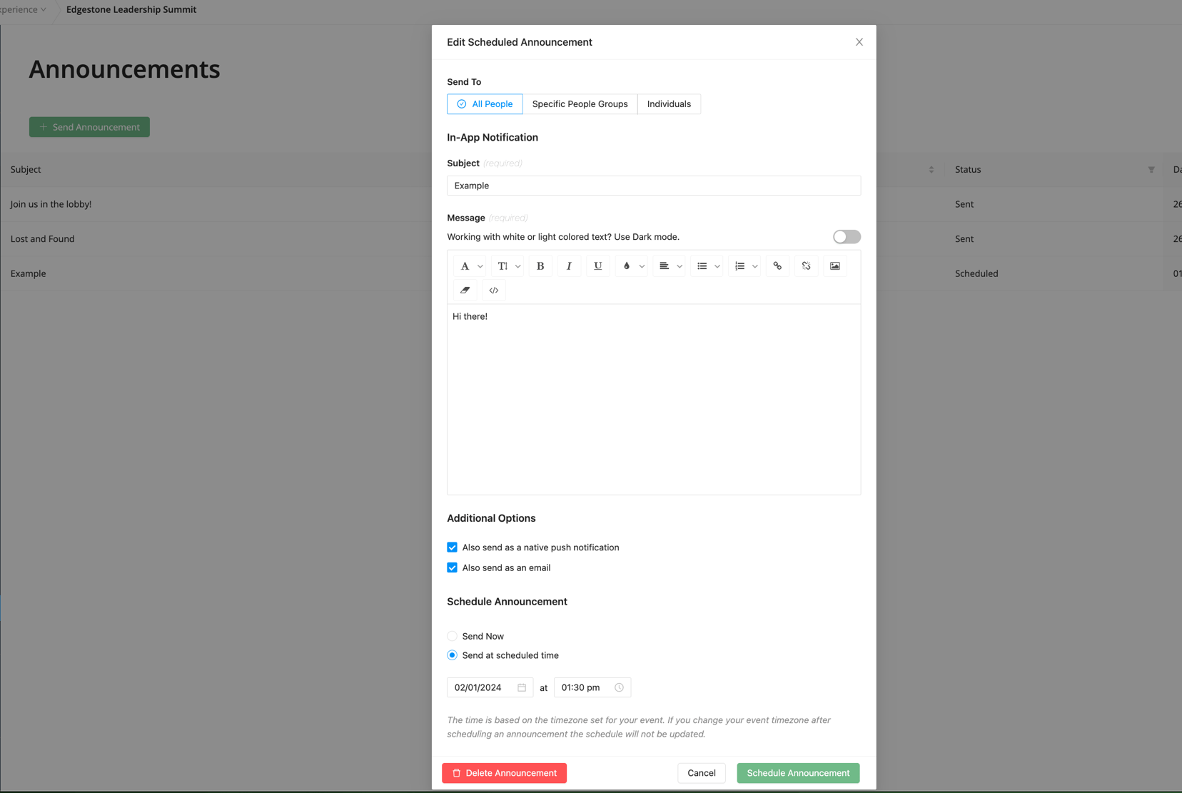 How To Use Announcements For Event Communication