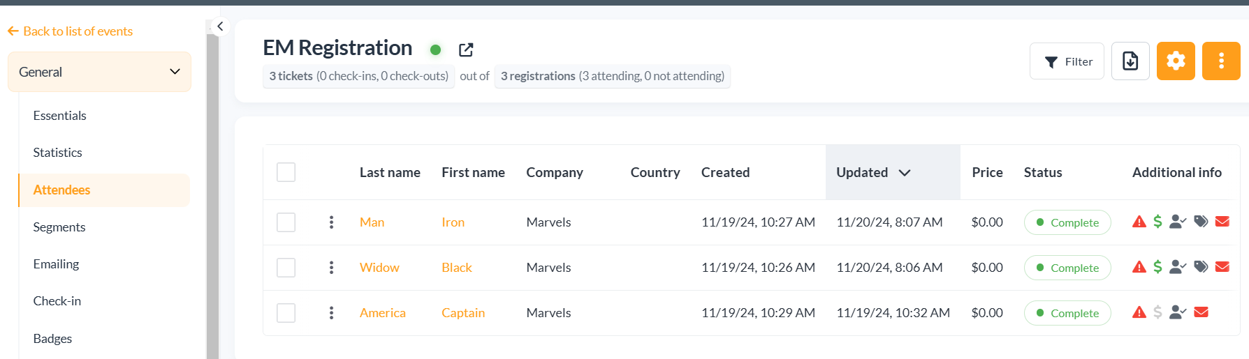 How To Export Attendee Information